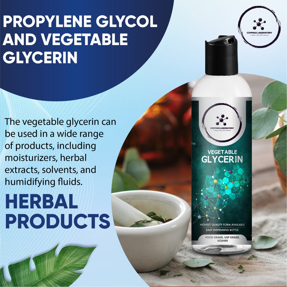 Propylene Glycol and Vegetable Glycerin | 500ml Each | 2 Pack Bundle ...