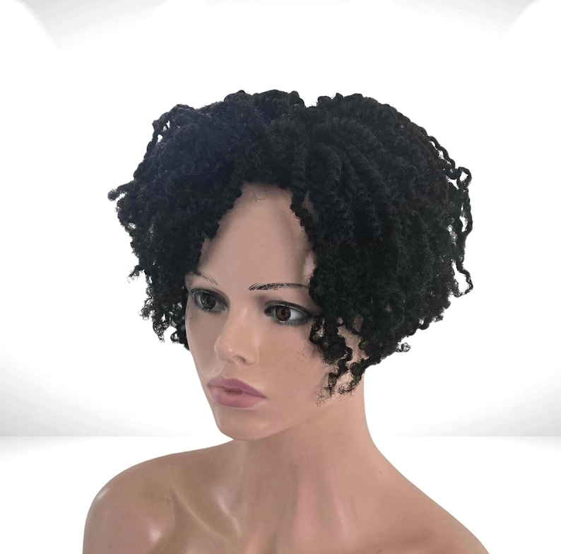 Hair Topper, Natural Black Braided Clip- in Afro Hair Extensions ...