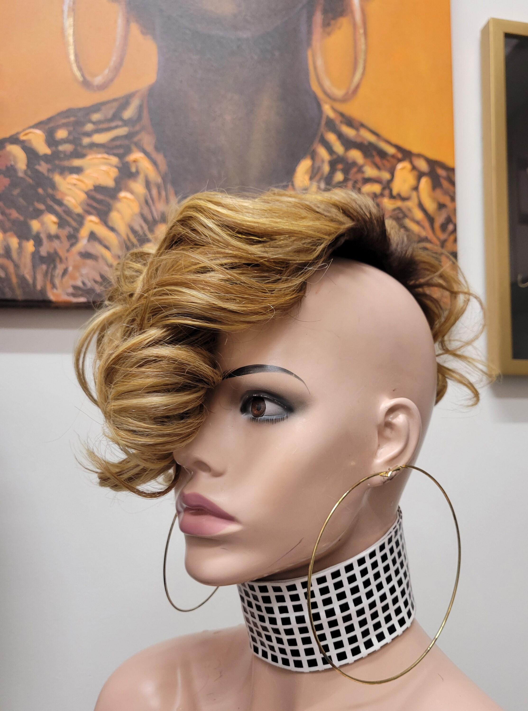 8 Inch Synthetic Hair Topper Blonde Short Wigs Alopecia Chemo Wig ...
