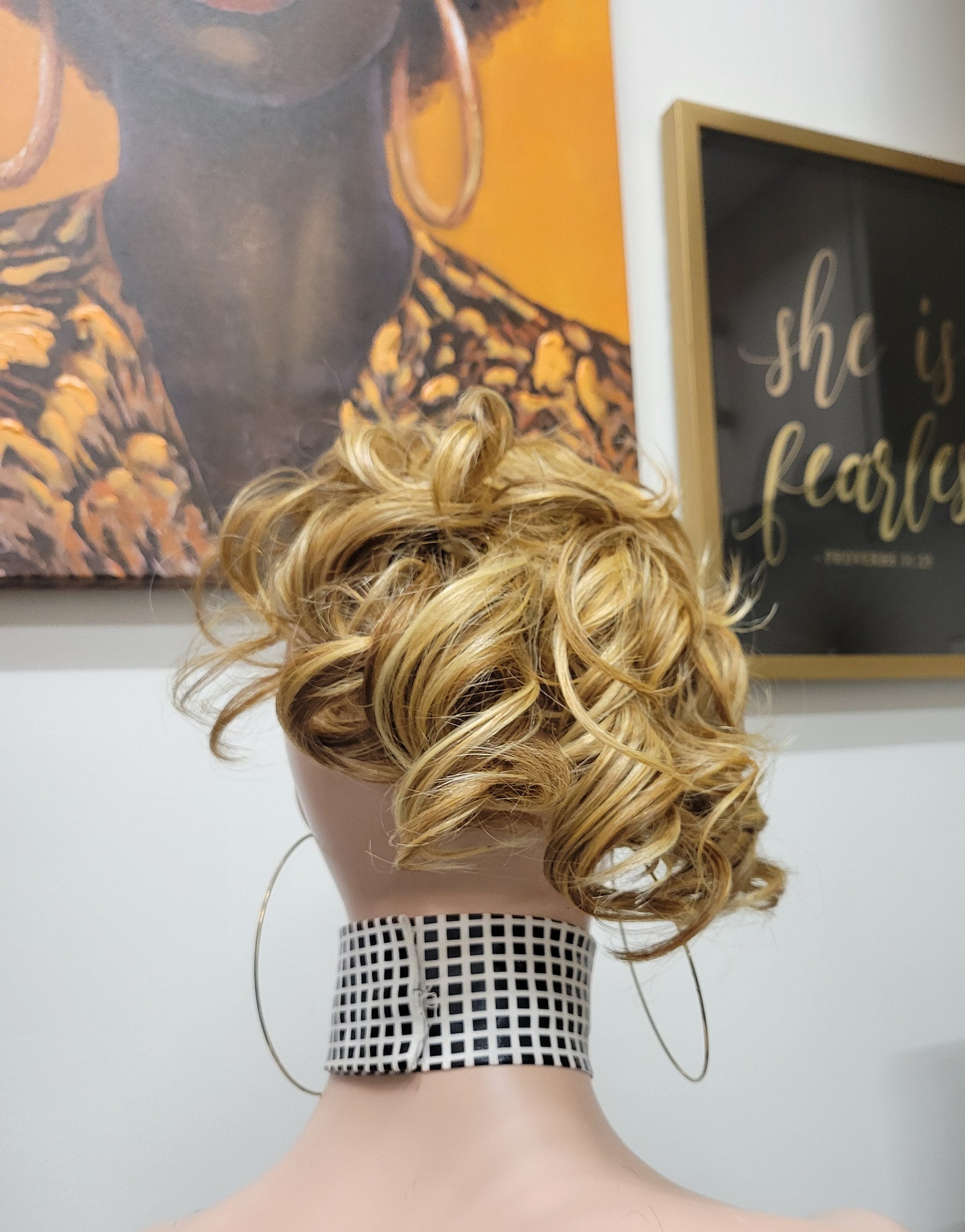 8 Inch Synthetic Hair Topper Blonde Short Wigs Alopecia Chemo Wig ...