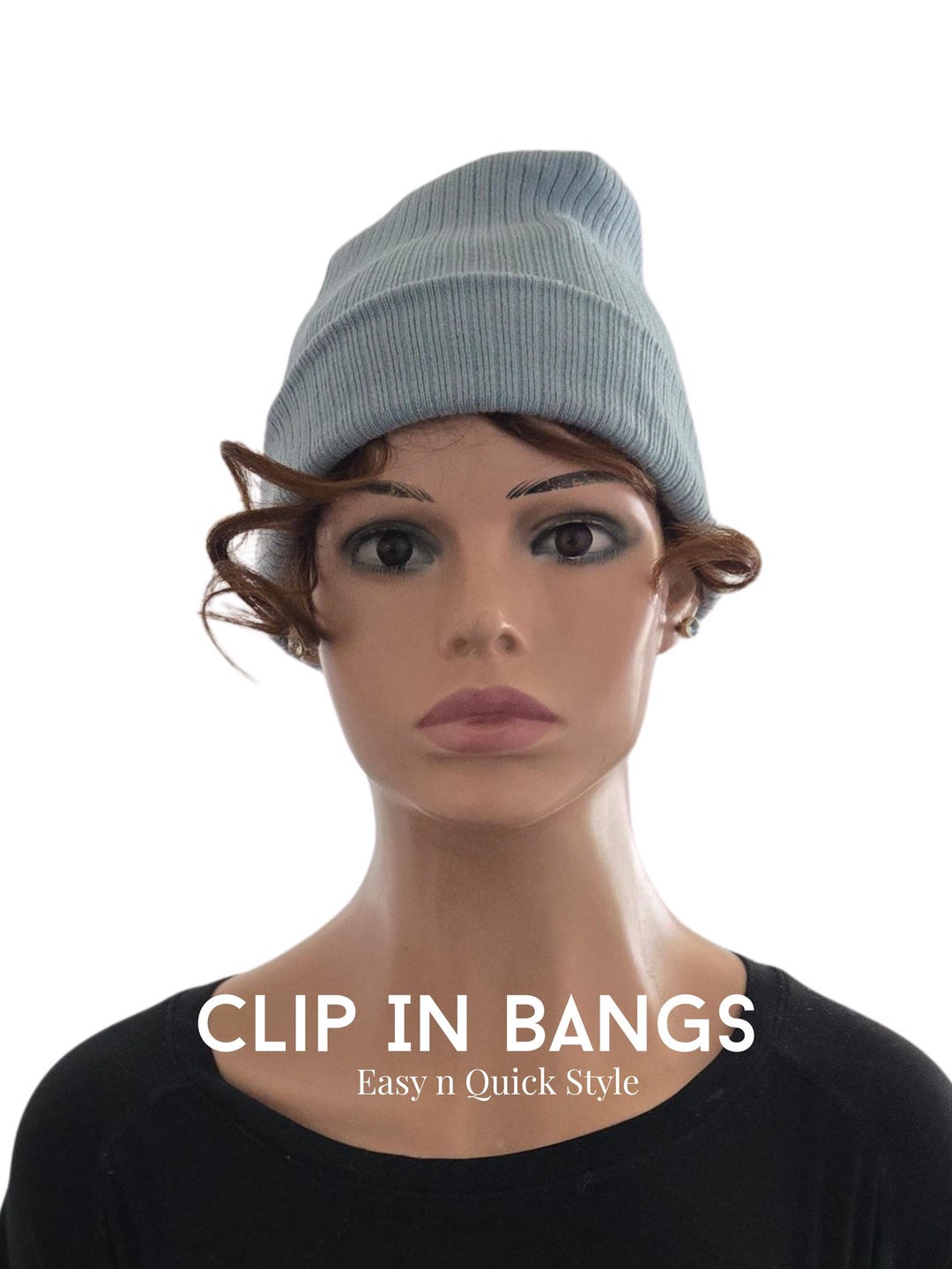 Clip in Bangs for Beanie and Turban Hair Accessory Chemotherapy Gift ...