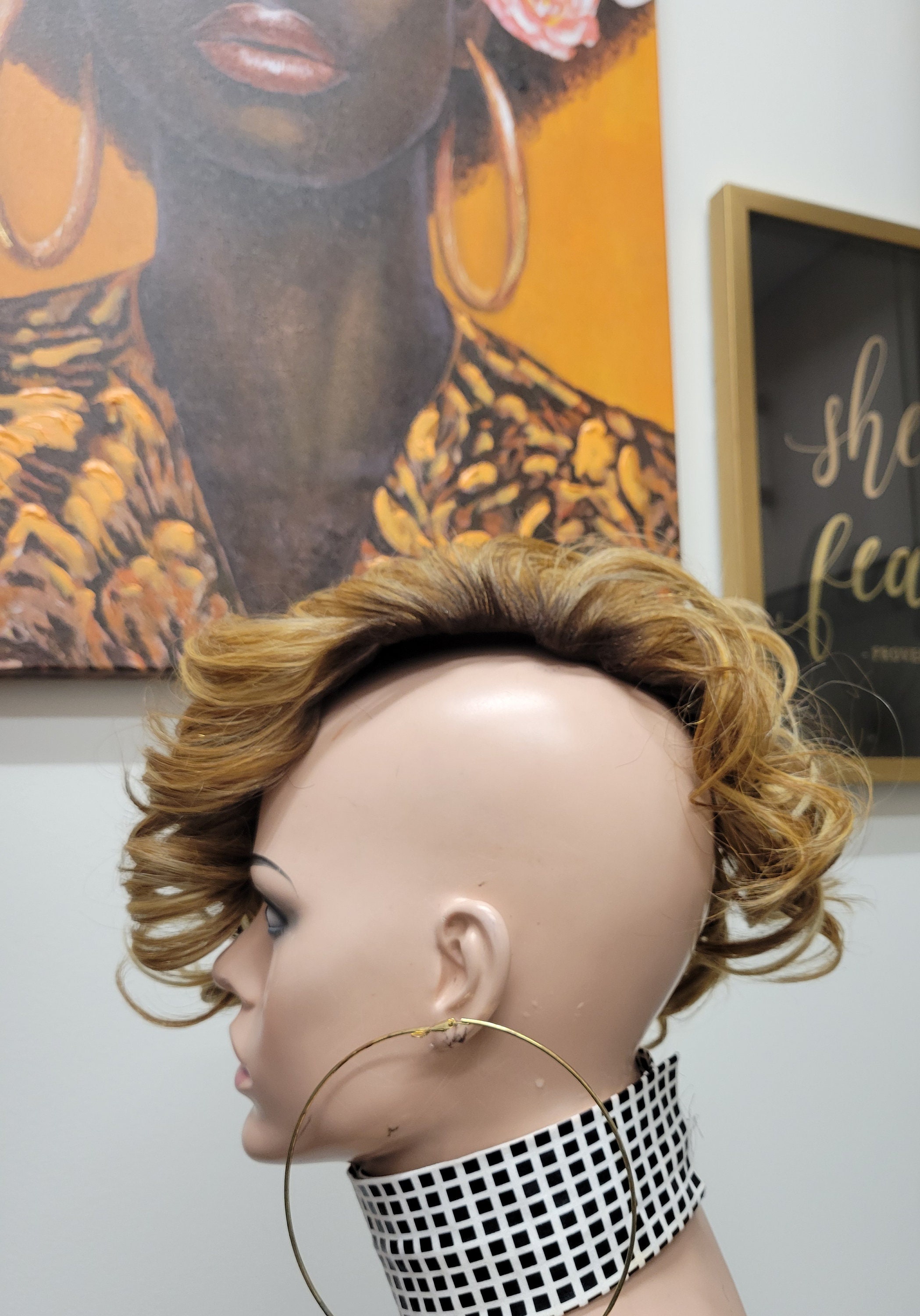 8 Inch Synthetic Hair Topper Blonde Short Wigs Alopecia Chemo Wig ...