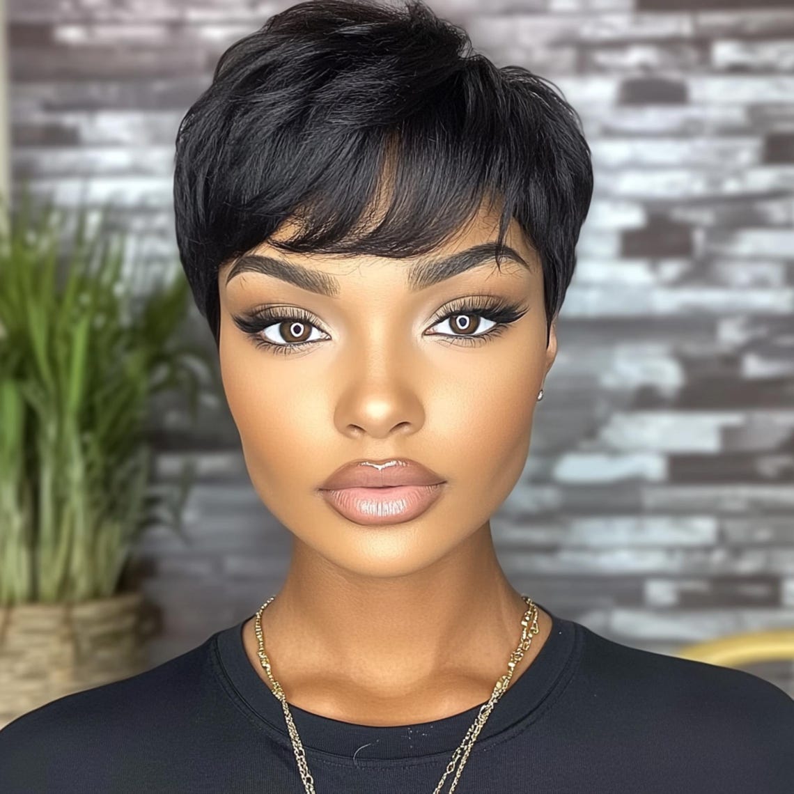 Natural Black Human Hair Pixie Cut Topper Clip in Hair Extensions - Etsy