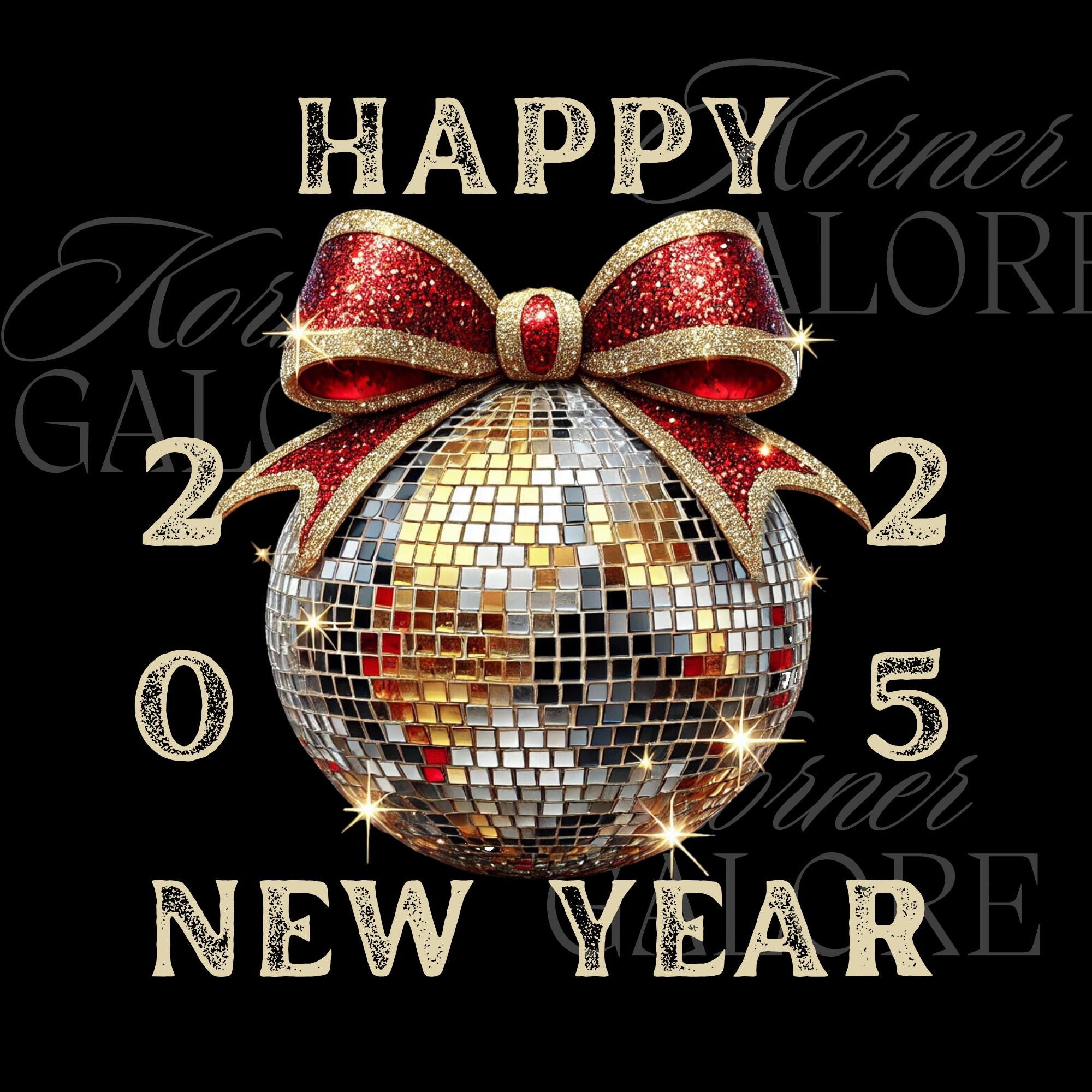 2025 Sparkling Disco Ball PNG With Transparent Background - New Year ...