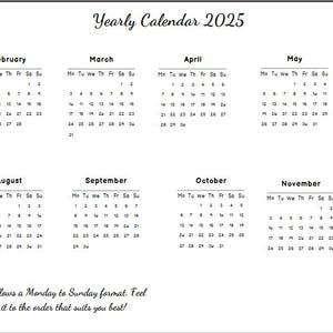 2025 Customizable Desktop Wallpaper Digital Printable Calendar Yearly ...