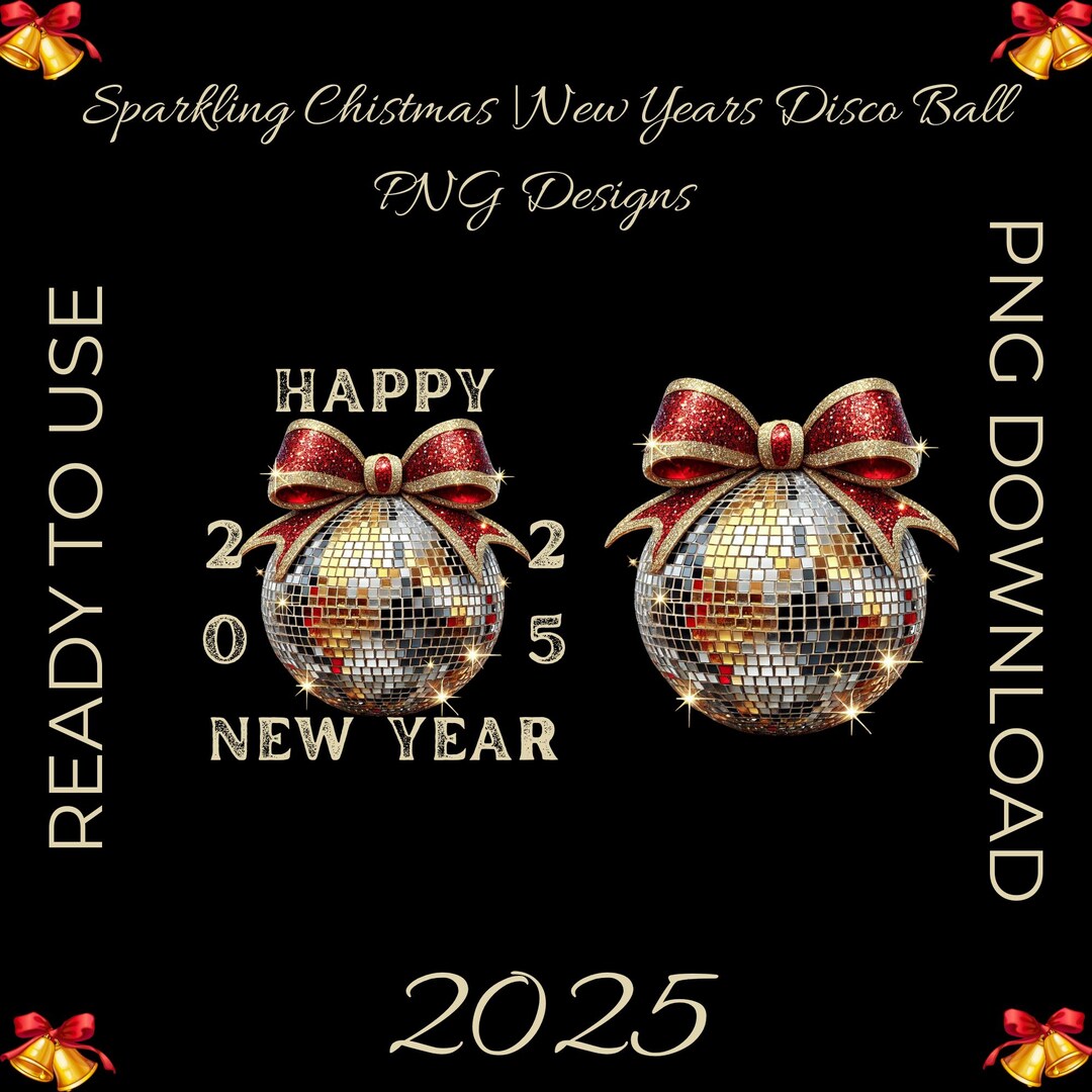 2025 Sparkling Disco Ball PNG With Transparent Background - New Year ...