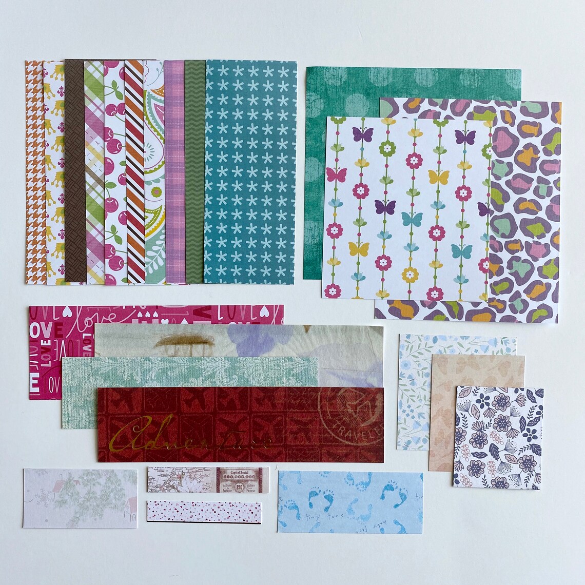 100 Scrapbook Paper Pieces: Ephemera Card Making Craft Bundle - Etsy