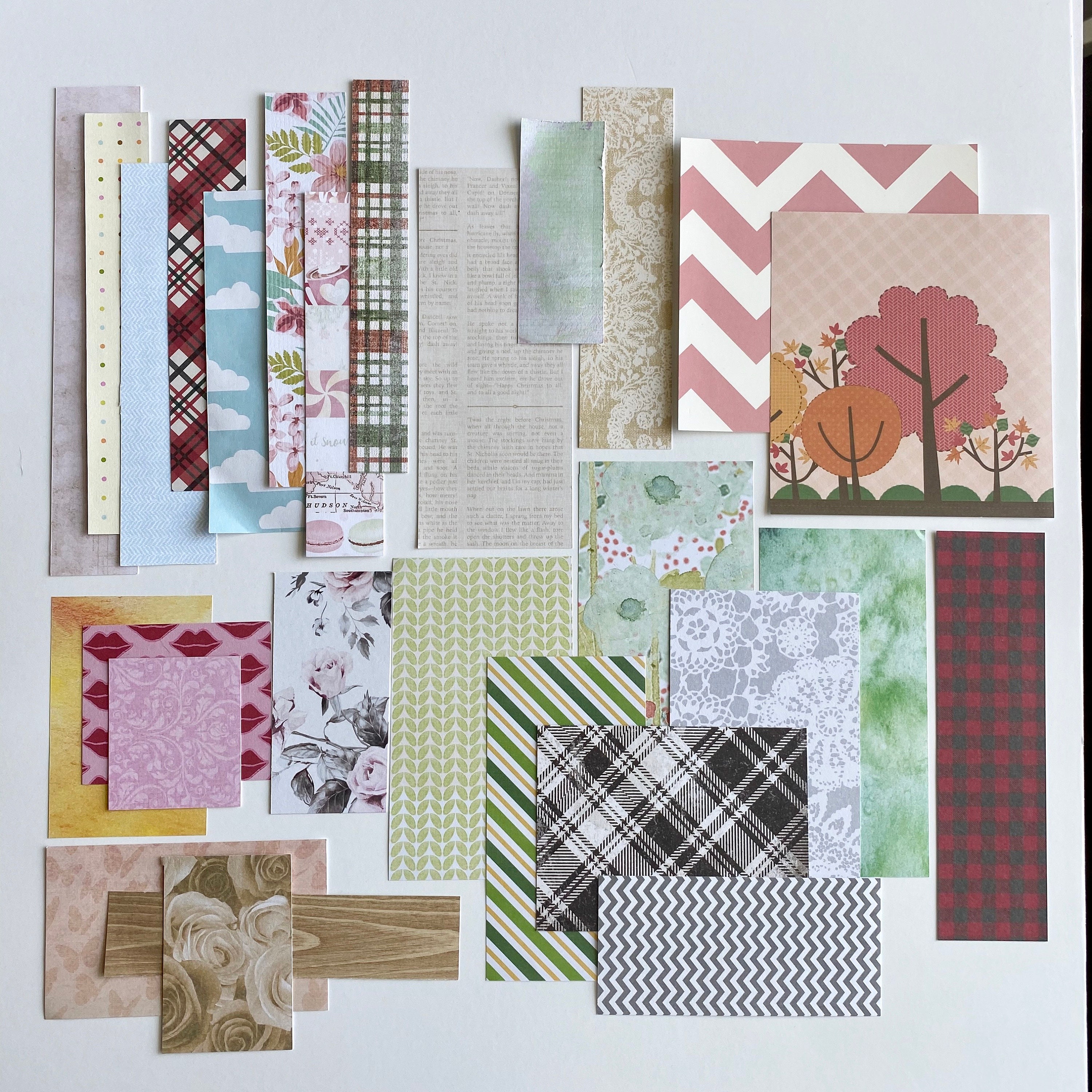 100 Scrapbook Paper Pieces: Ephemera Card Making Craft Bundle - Etsy