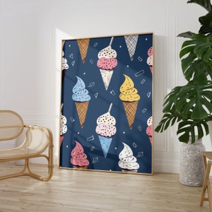 Personalised Name Boho Rainbow Ice Cream Print Set Poster Wall Art Maxi ...