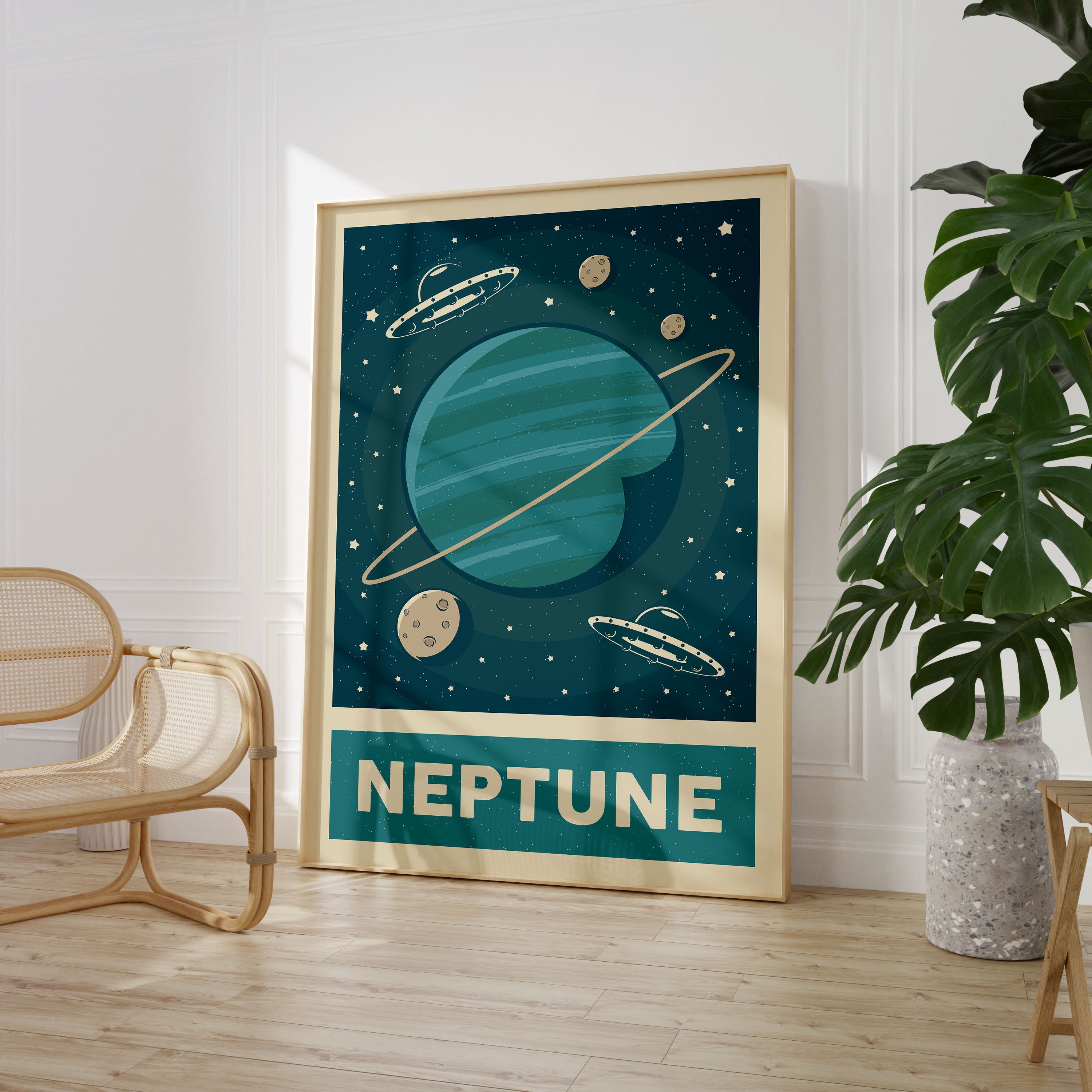 Retro Solar System Prints Poster Wall Art A1 A2 A3 A4 Maxi Home Decor ...