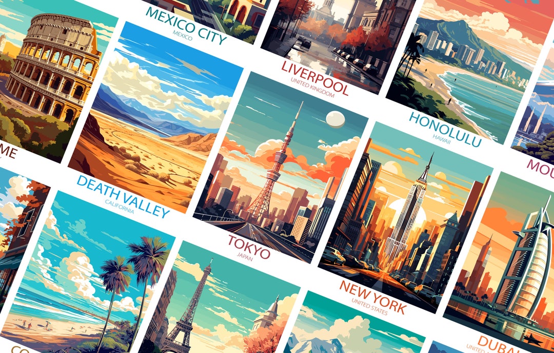 Vintage Travel Posters Wall Art A1 A2 A3 A4 A5 A6 Maxi Home Decor ...