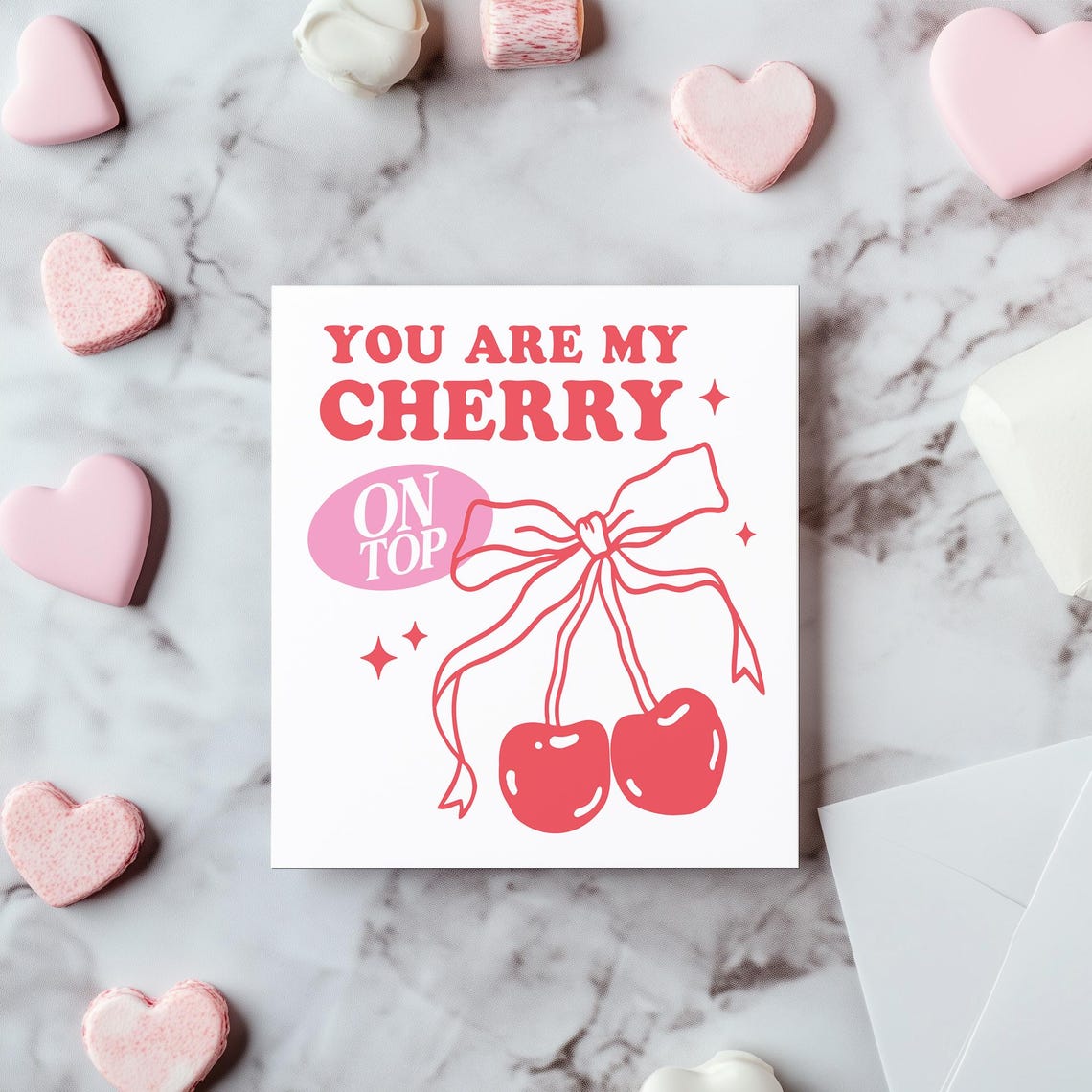 You Are My Cherry on Top Card | Cute Fruit Pun Valentine Love Greeting ...