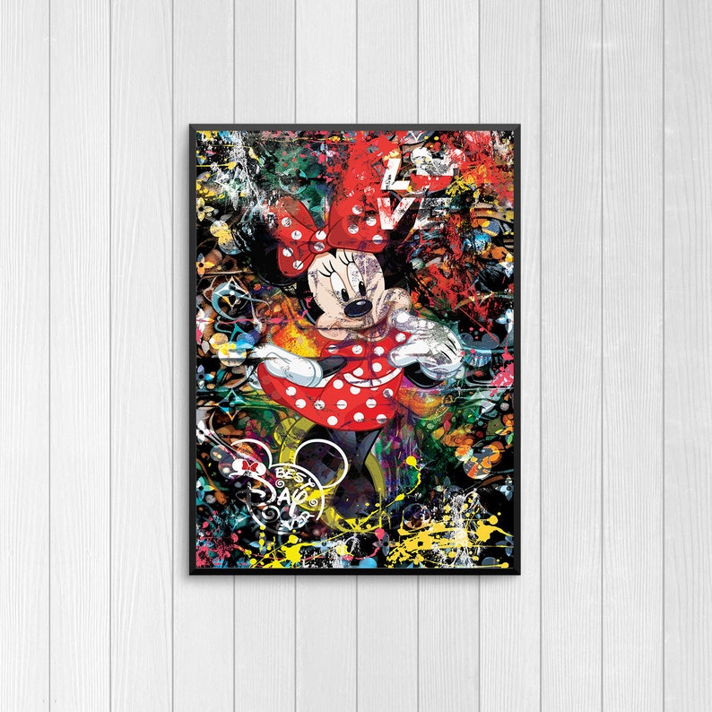 Graffiti Art Minnie Mouse Print Poster Wall Art A1 A2 A3 A4 A5 A6 Maxi ...