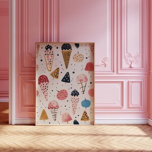 Boho Rainbow Ice Cream Print Set Poster Wall Art Maxi Home Decor ...