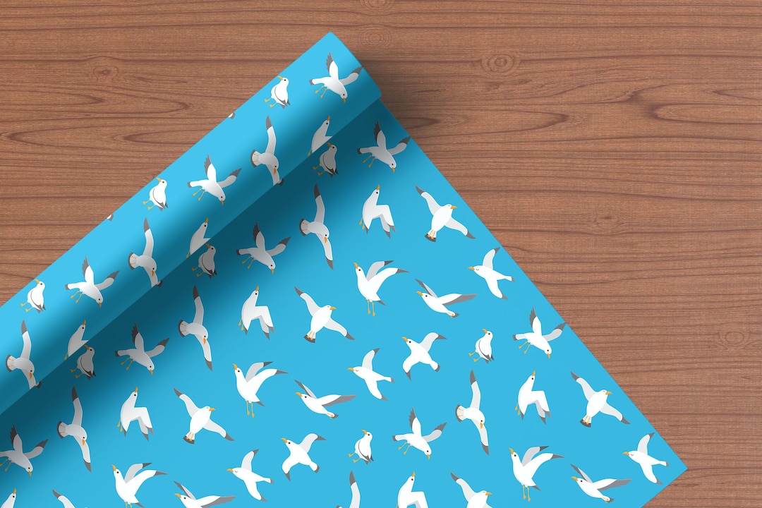 Seagull Print Pattern Wrapping Paper - Stationery - Cute Gift Wrapping ...