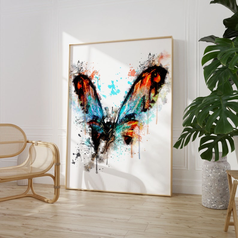 Watercolour Paint Splash Godzilla Villains Splatter Prints Poster Wall ...