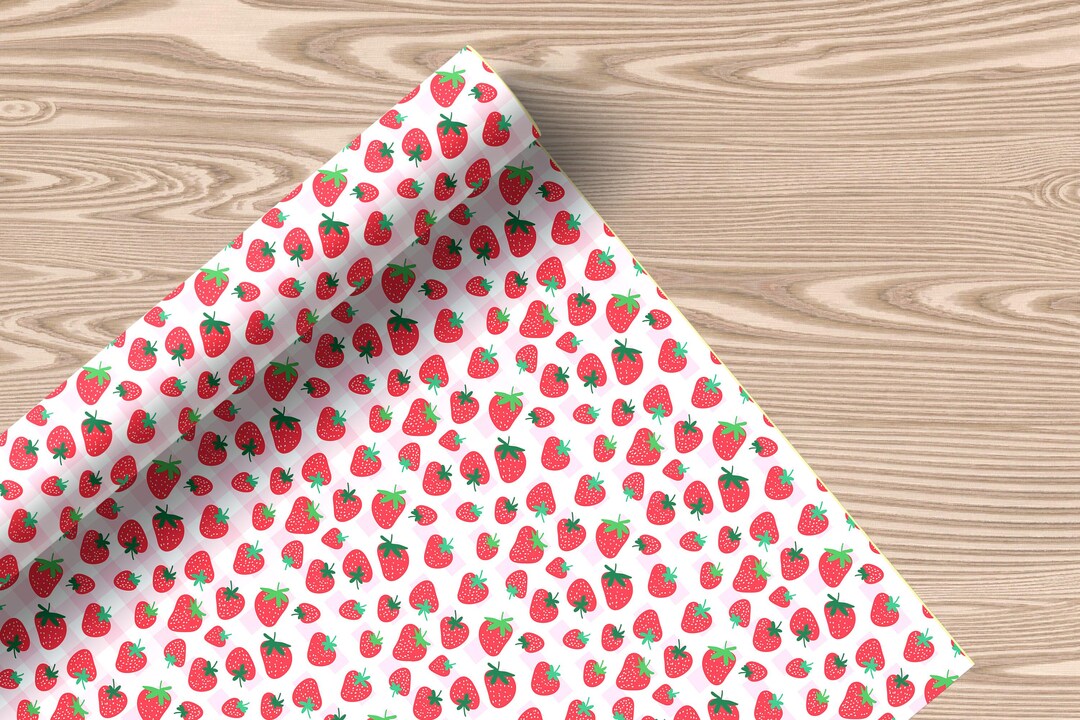 Strawberry Print Pattern Wrapping Paper - Stationery - Cute Gift ...