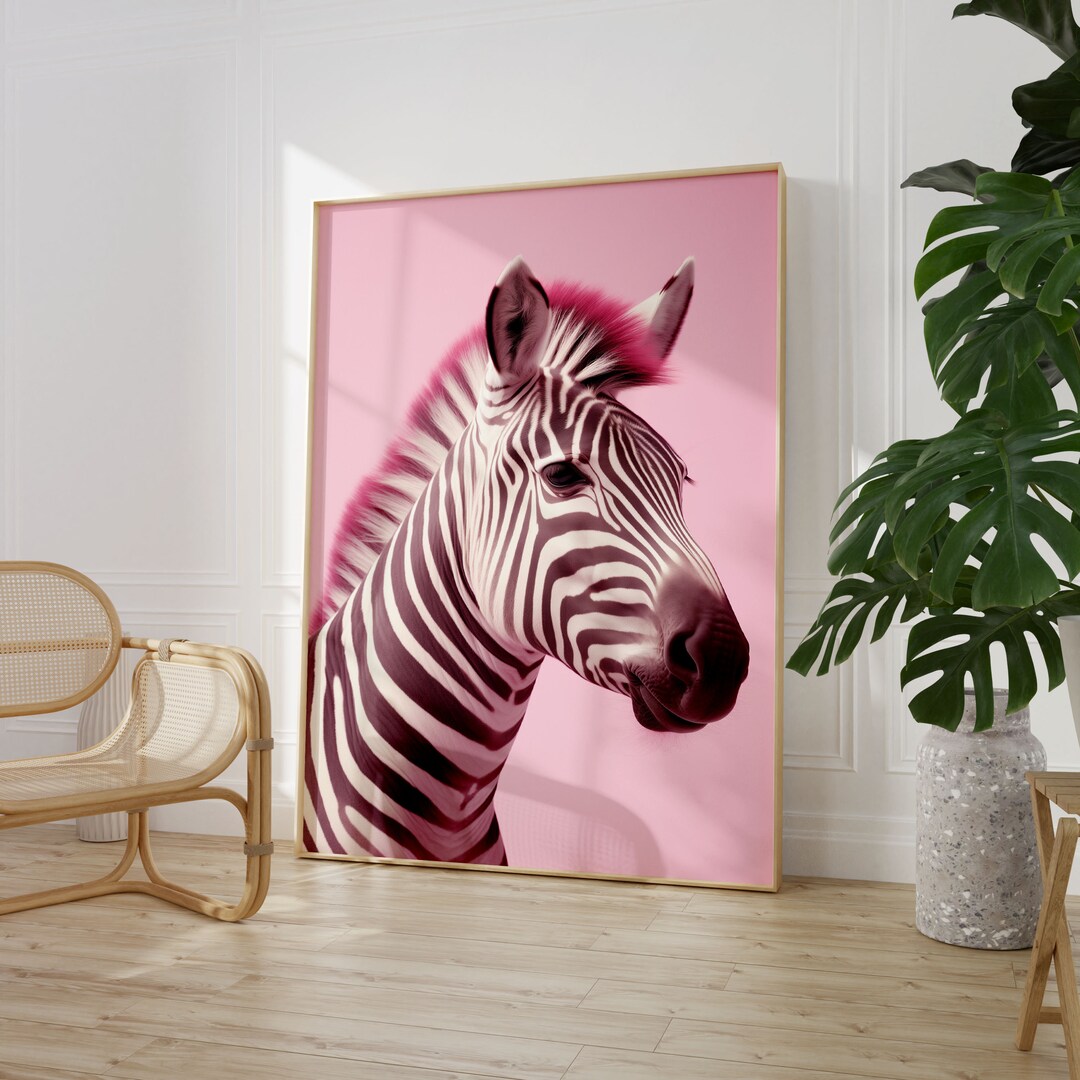 Pink Zebra Print -poster Wall Art - A1 A2 A3 A4 A5 A6 Maxi - Home Decor ...