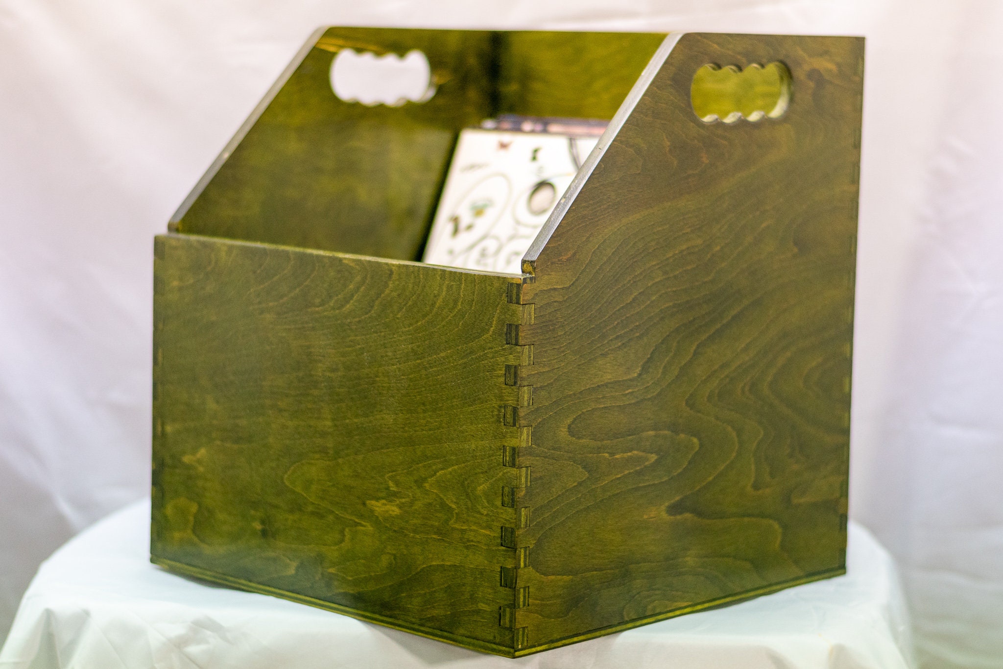 Vinyl Record Album Storage Box - Green (personalized Engravings ...