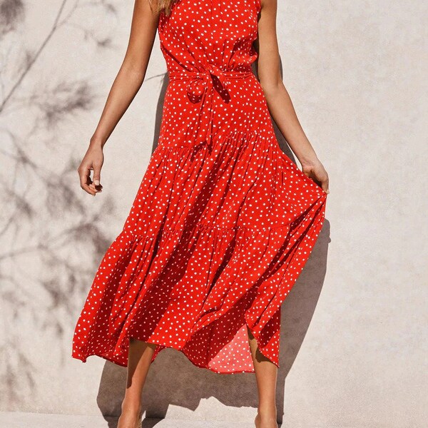 Red Polka Dot Dress - Etsy