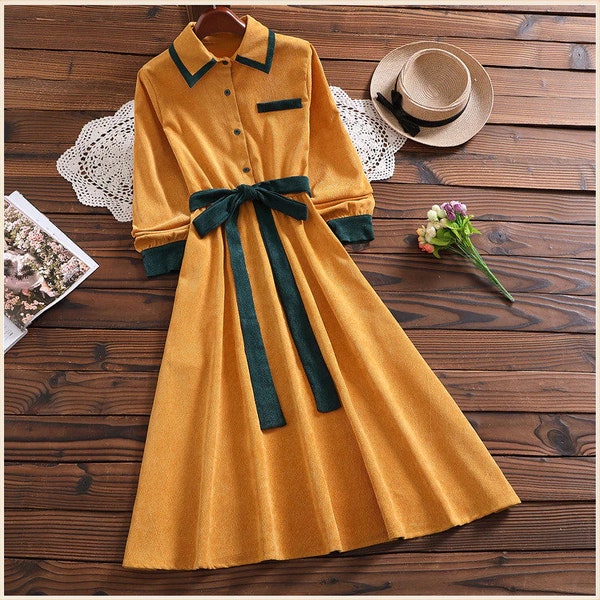 Corduroy Dress - Etsy