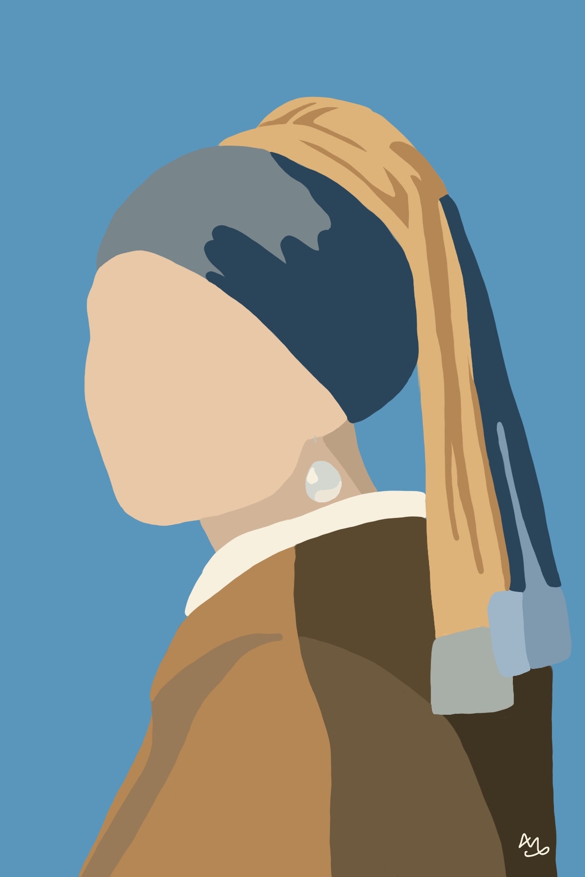 Girl With the Pearl Earring Digital Art Print - Etsy