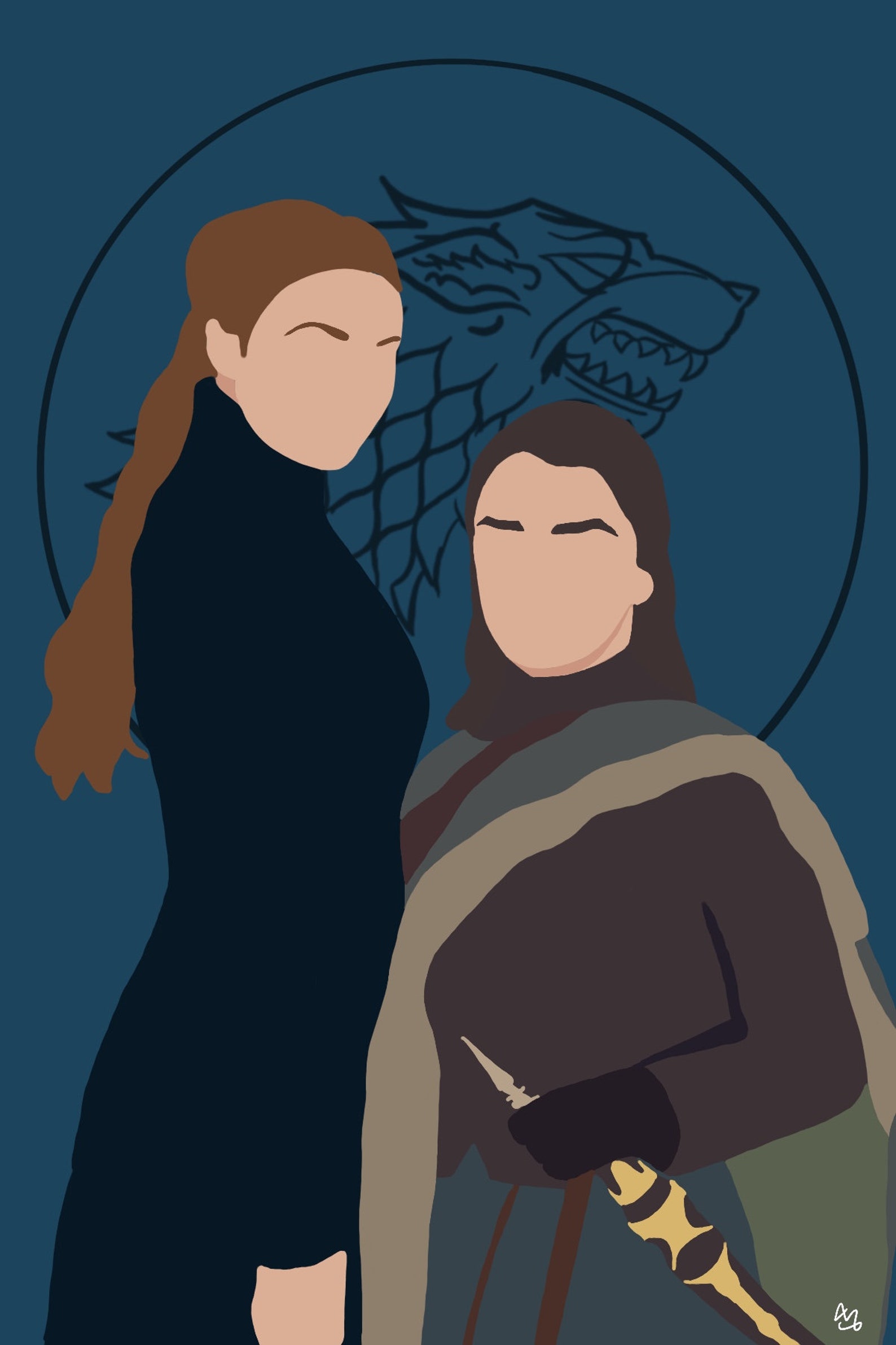 Sansa and Arya Stark Print - Etsy UK