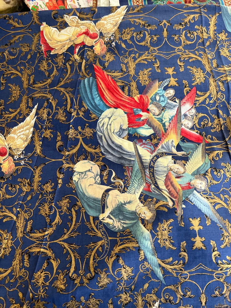 1/2 Yd Allover Angel Print Cotton Fabric by Shamash & Sons - Etsy