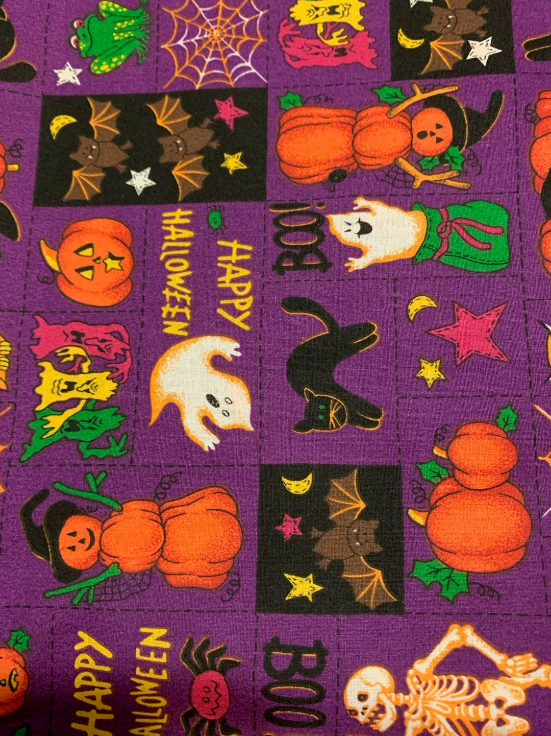 1/2 YD Allover Halloween Theme Print Cotton Fabric - Etsy