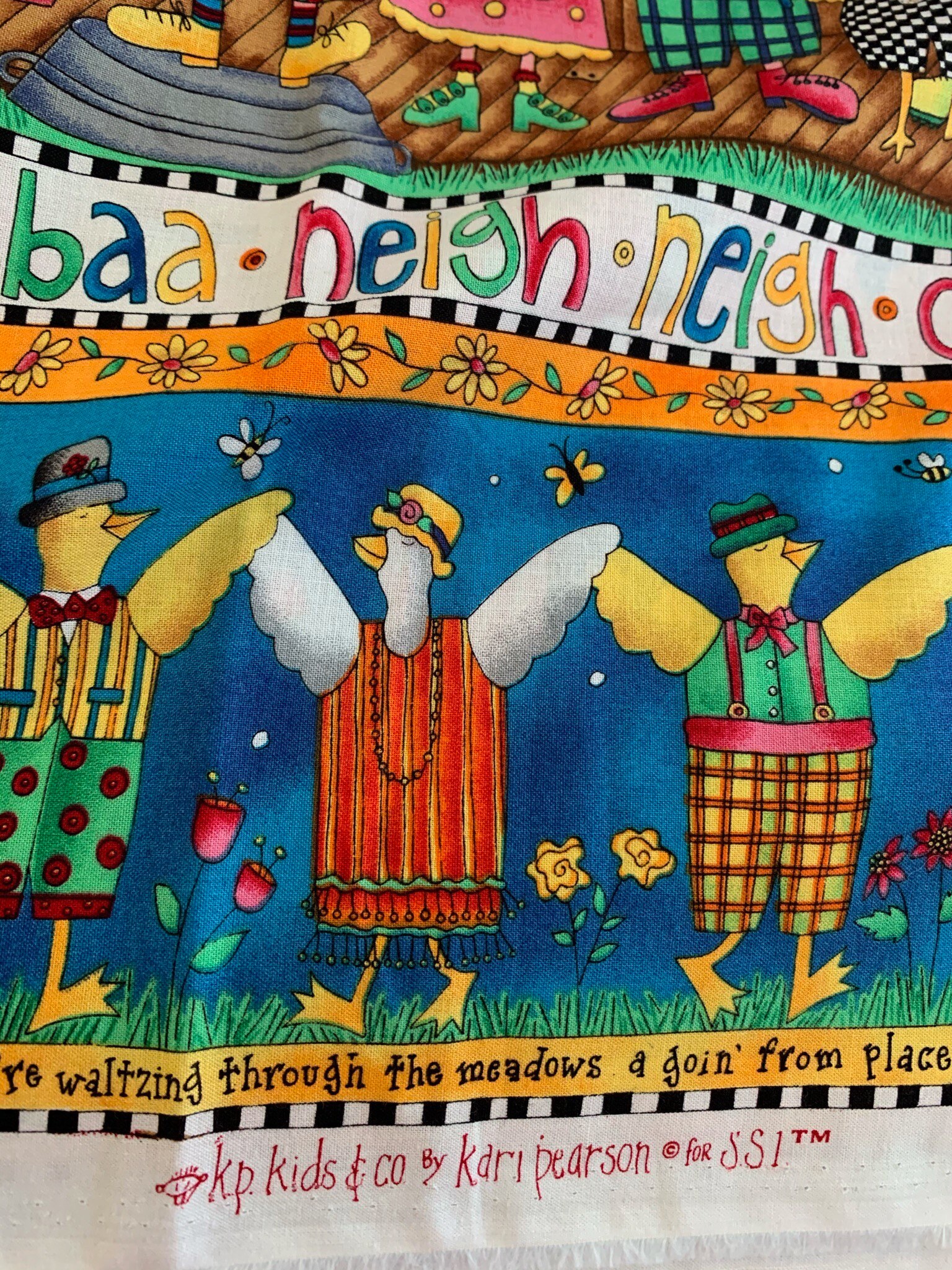 1/2 yarda animal banda KP KIDS por Kari Pearson Cotton Fabric | Etsy