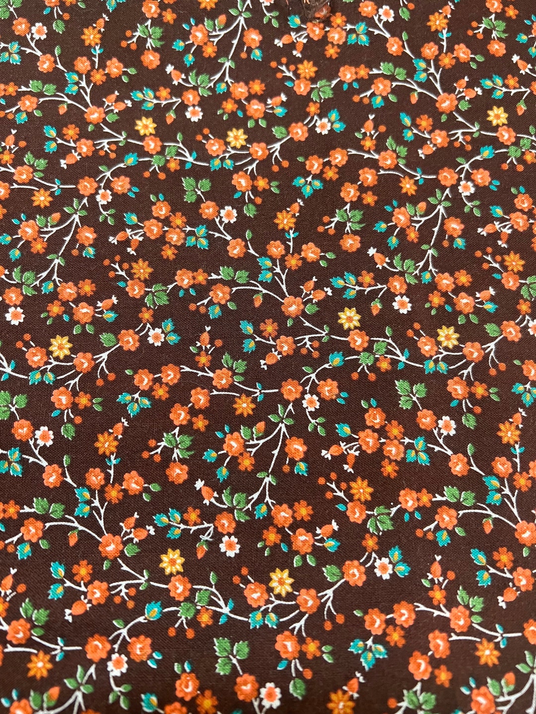 19” Vintage Floral Calico Print Cotton Fabric 3583 - Etsy