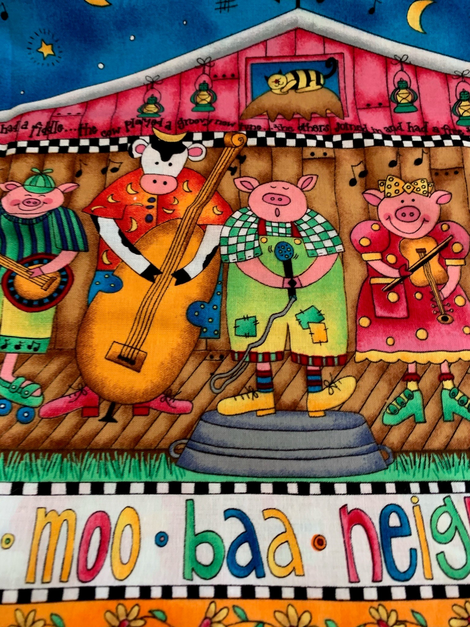 1/2 yarda animal banda KP KIDS por Kari Pearson Cotton Fabric - Etsy España