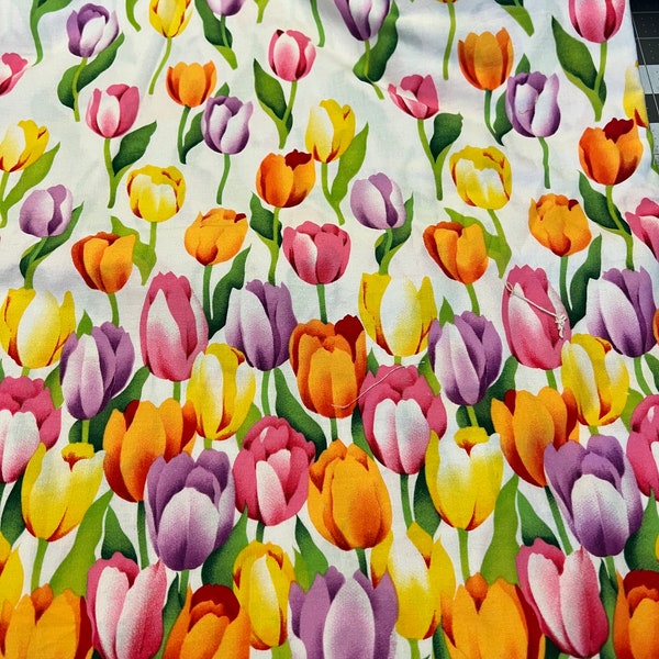 Tulip Print Fabric - Etsy