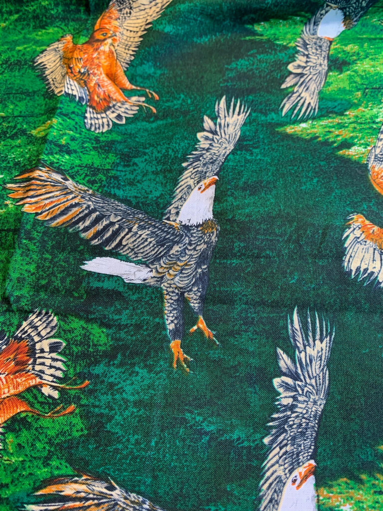 1/2 Yd Flying Eagle Cotton Fabric by Shamash & Sons - Etsy Singapore