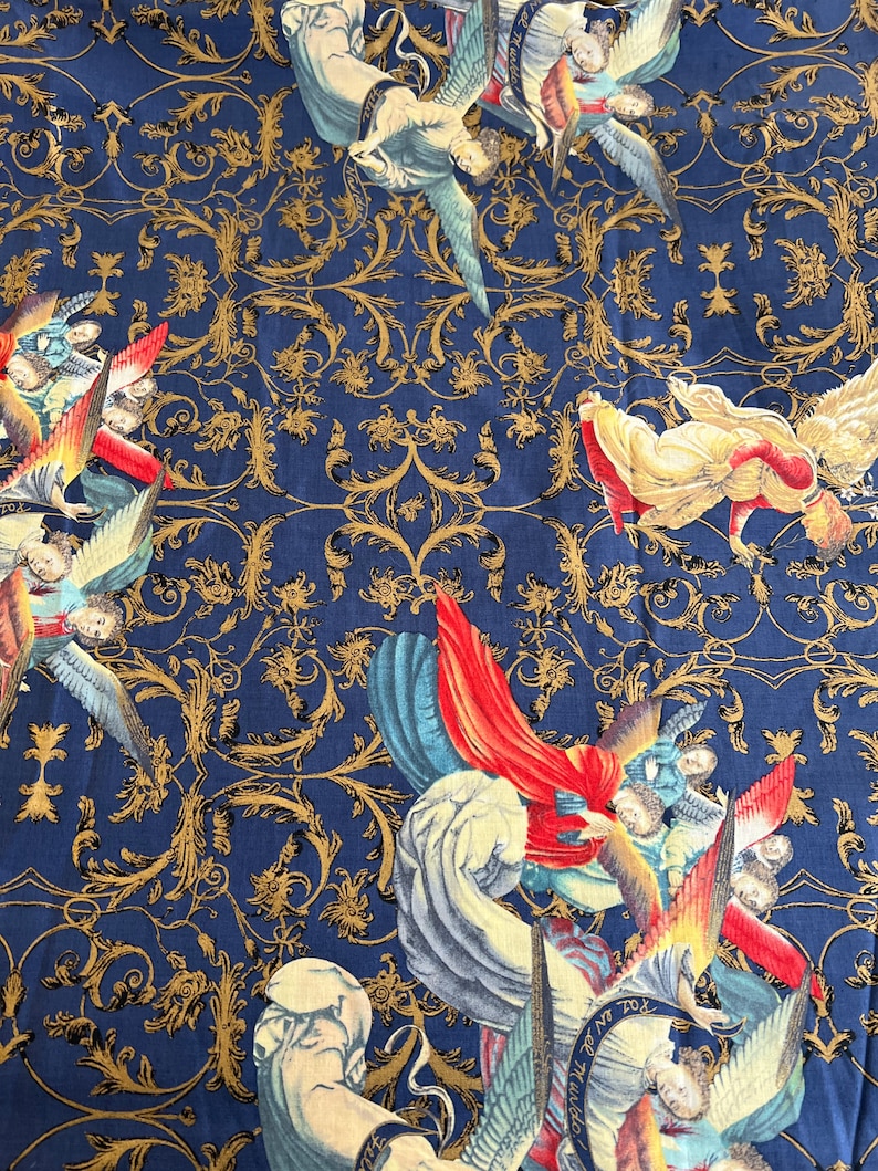 1/2 Yd Allover Angel Print Cotton Fabric by Shamash & Sons - Etsy