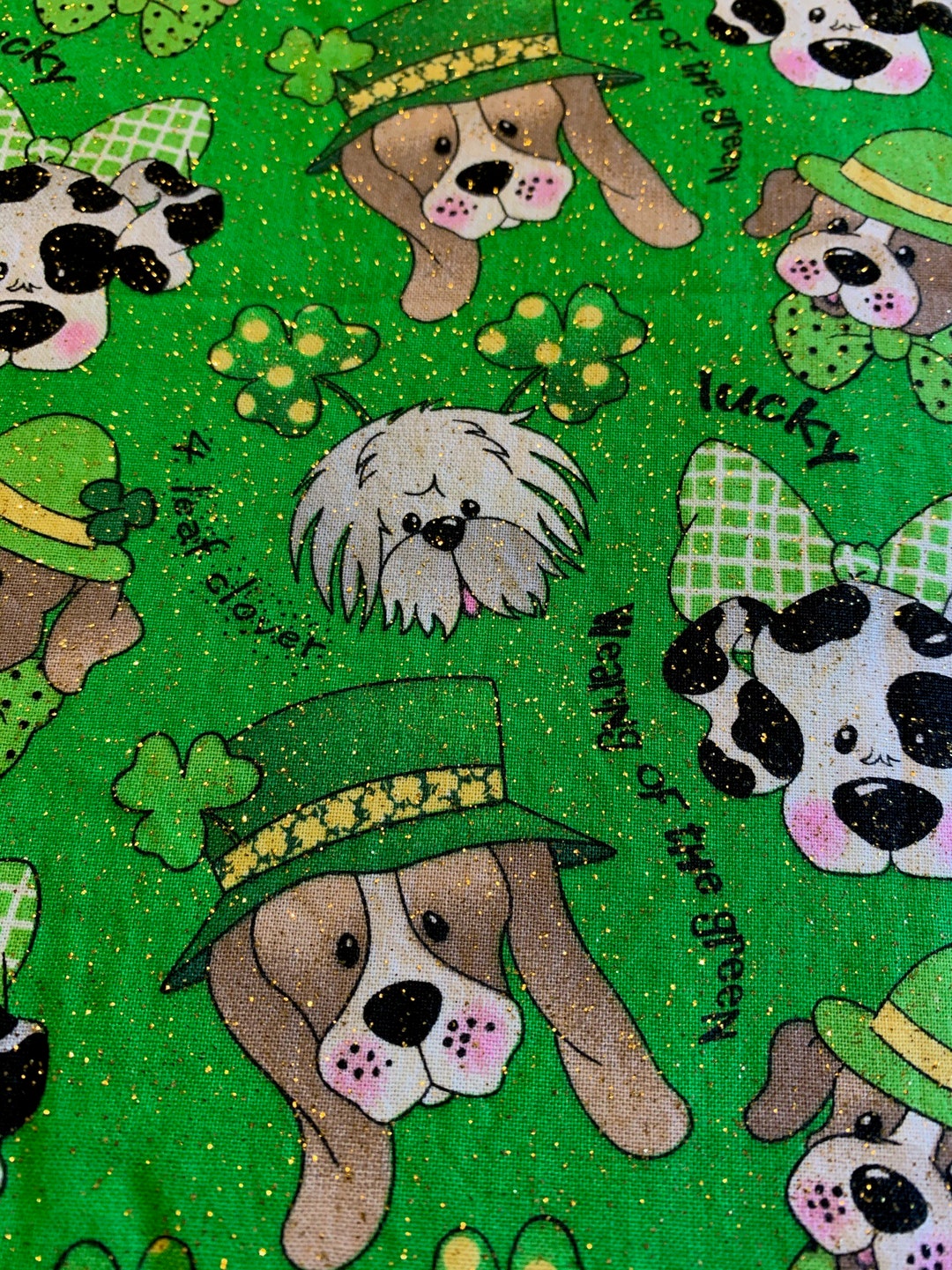 1/2 Yd Patty Reed Designs La-di-draw St Patrick’s Dogs for Fabric ...