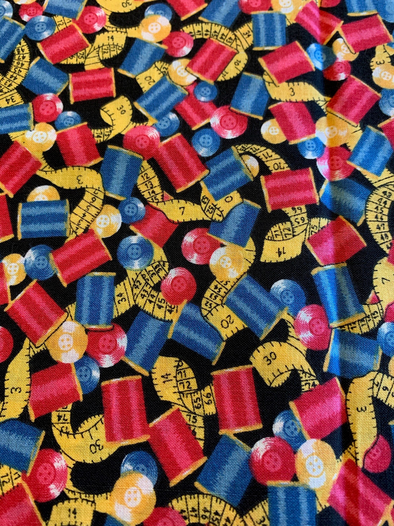 1/2 Yd Sewing Notions Cotton Fabric by Fabric Traditions B1 - Etsy