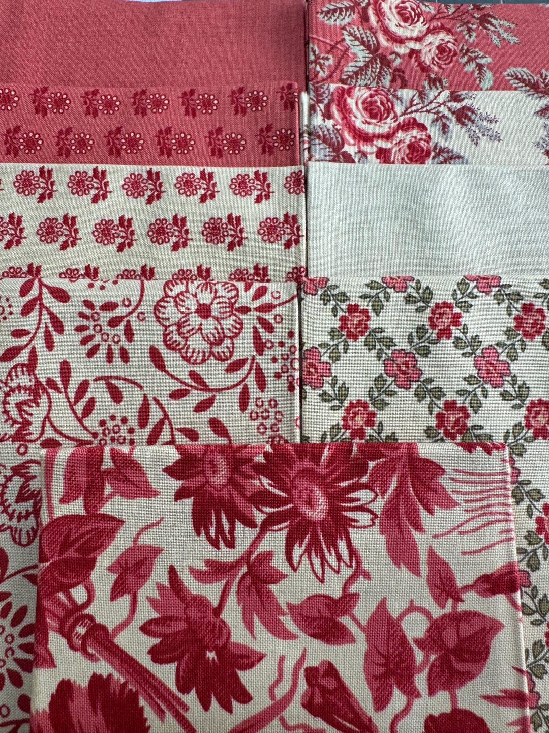 Fat Quarter Prints La Rose Rouge by French General Cotton Fabric by ...