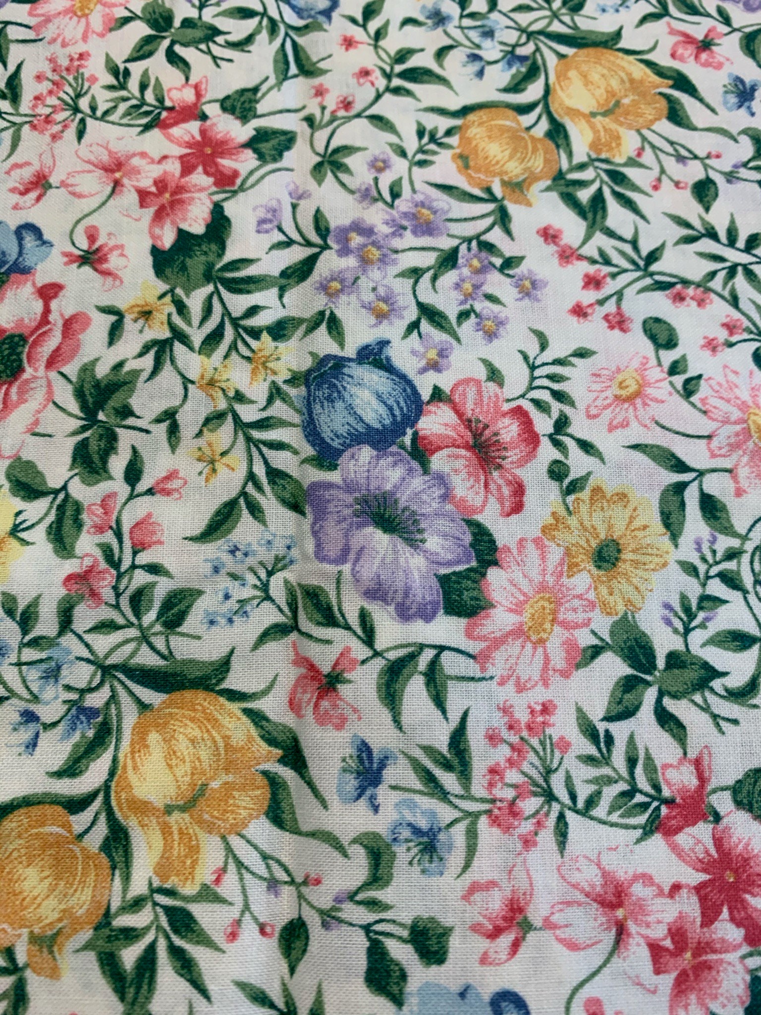1/2 Yd Faye Burgos Marcus Brothers Floral Flower Cotton Fabric | Etsy