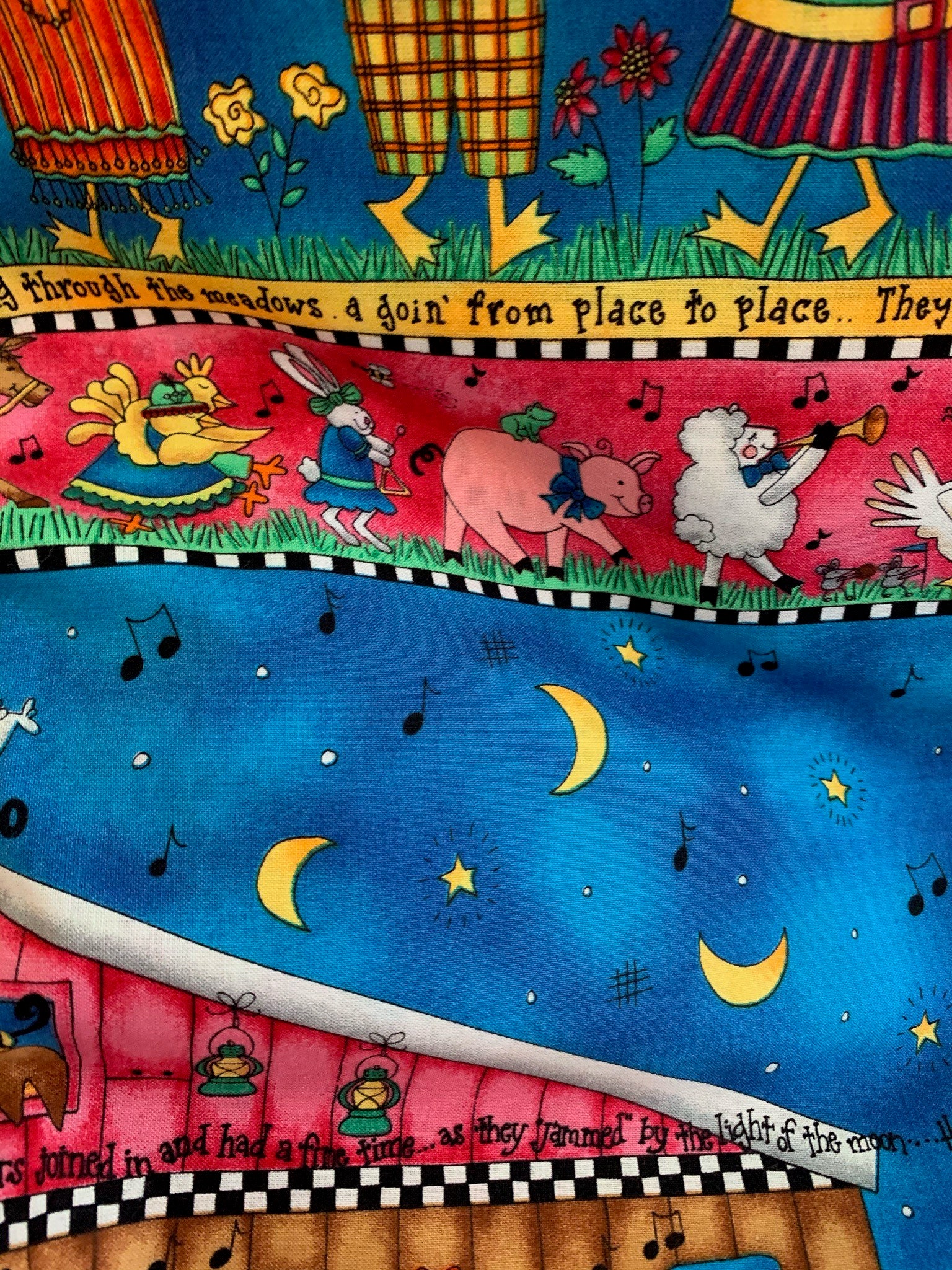 1/2 yarda animal banda KP KIDS por Kari Pearson Cotton Fabric | Etsy