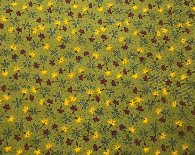 3/4 Yd “dargate Botanicals” 1800’s Civil War Reproduction Print Cotton ...