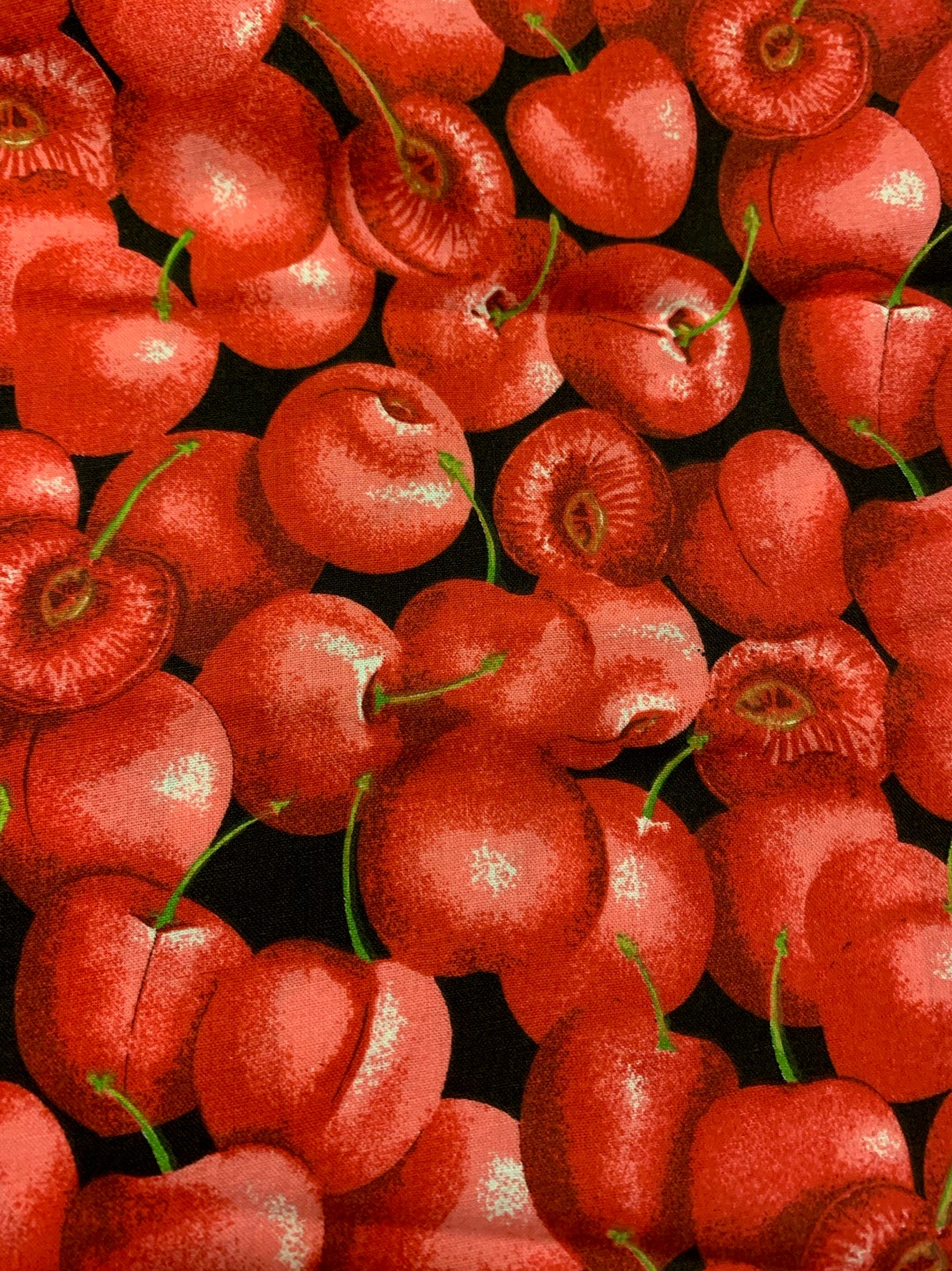 17” Allover Cherry Print Cotton Fabric 1437 - Etsy