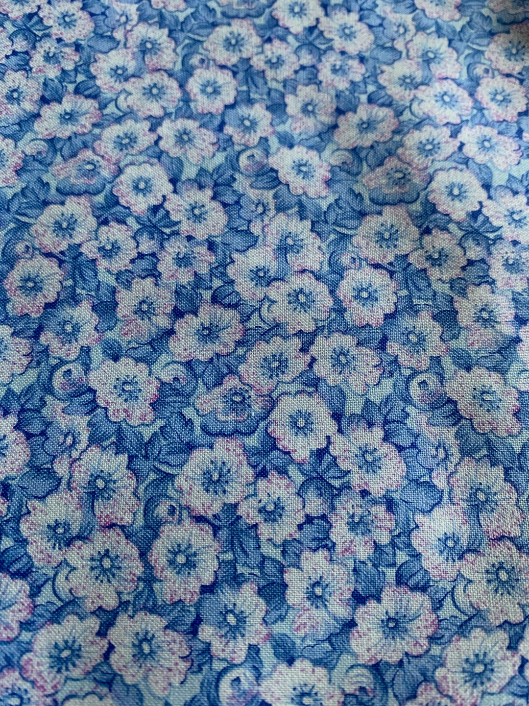 1/2 Yd Vintage Blue Floral Cotton Fabric by Peter Pan FABRICS B3/C8 - Etsy