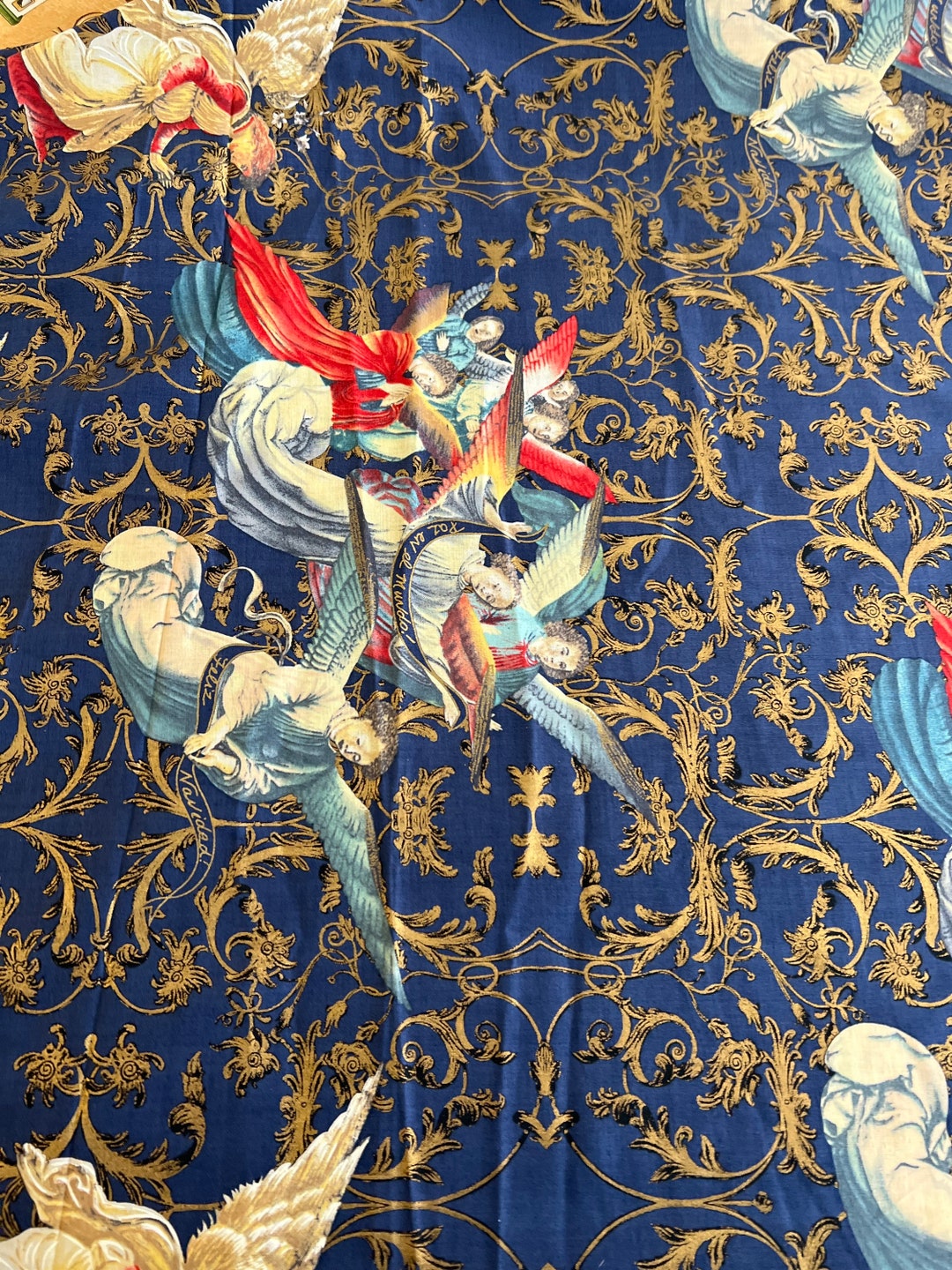 1/2 Yd Allover Angel Print Cotton Fabric by Shamash & Sons 2180 - Etsy