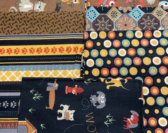 Fat Quarter Prints Max & Whiskers by Basic Grey Cotton Fabric by Moda D ...