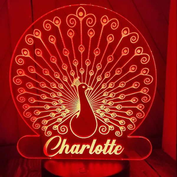 Peacock Night Light - Etsy