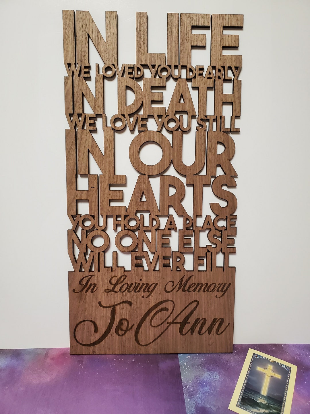 Memorial in Loving Memory Wooden Engraved Sign Personalized Wall ...