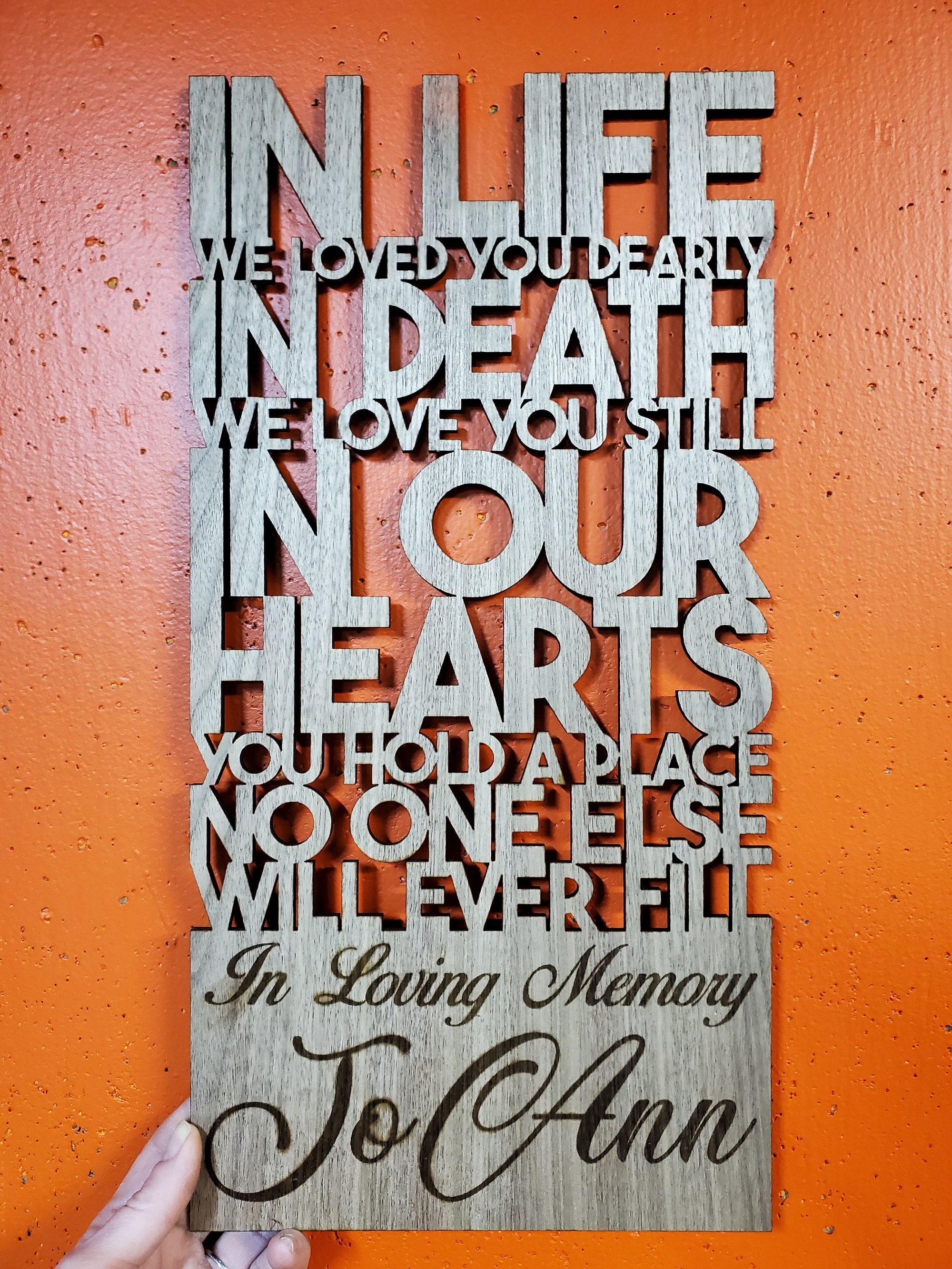 Memorial in Loving Memory Wooden Engraved Sign Personalized - Etsy