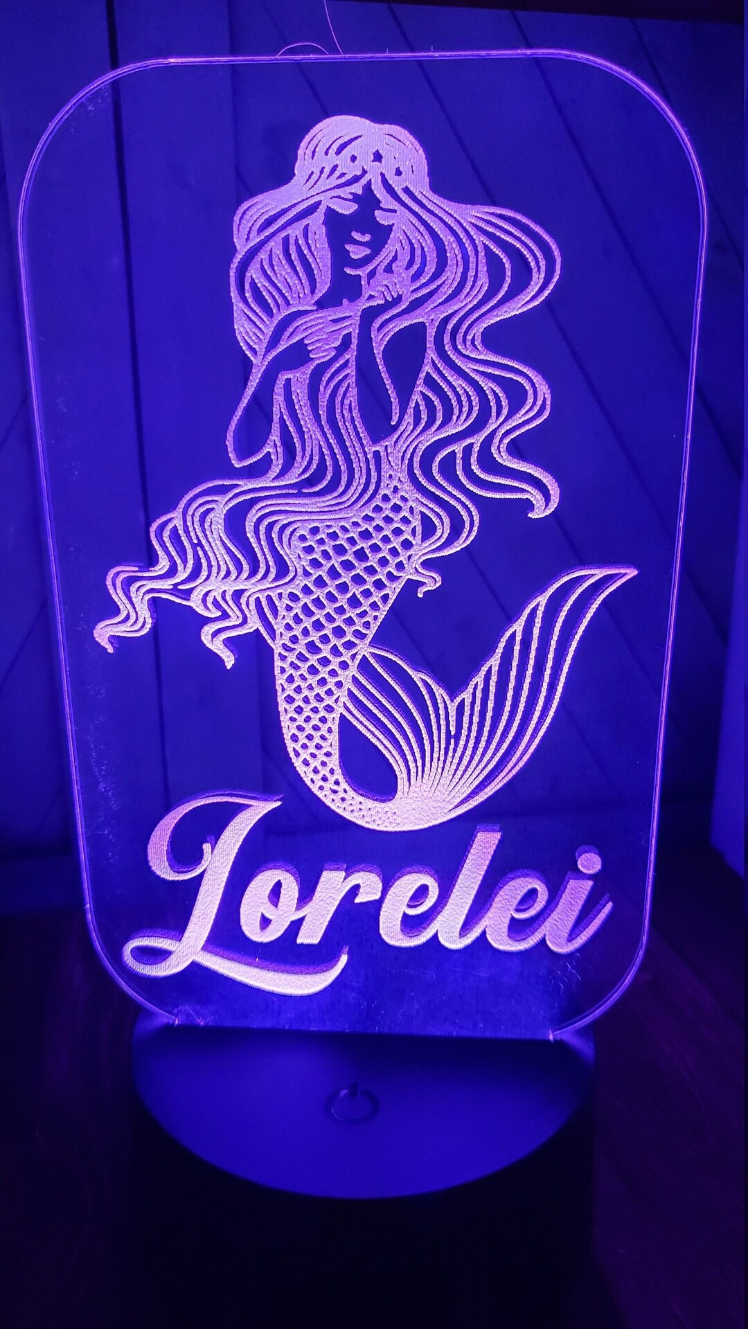 Mermaid Acrylic Light up Personalized With Name Color Changing Comes ...