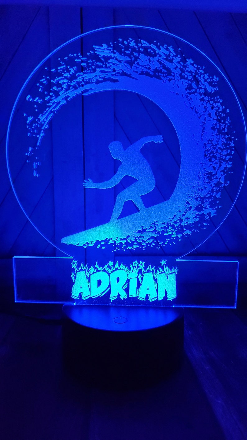 Surfing Acrylic Light up Personalized With Name Great Water - Etsy